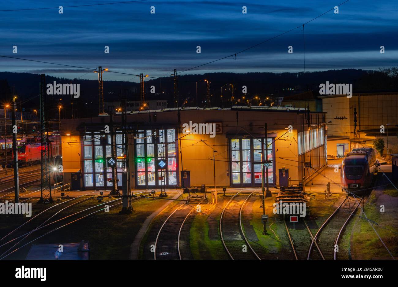 aachen December 2022: Aachen Central Station at night Stock Photo - Alamy