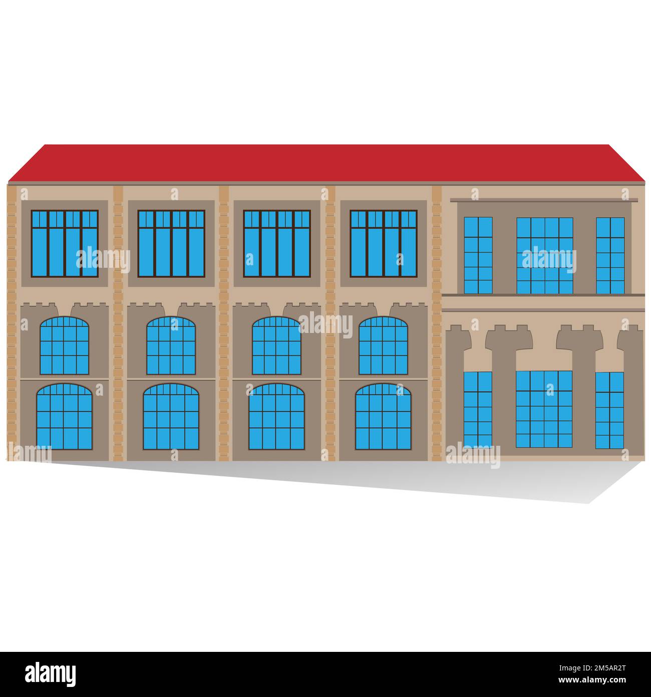 Building facade inspired by historical palace; vector illustration ...