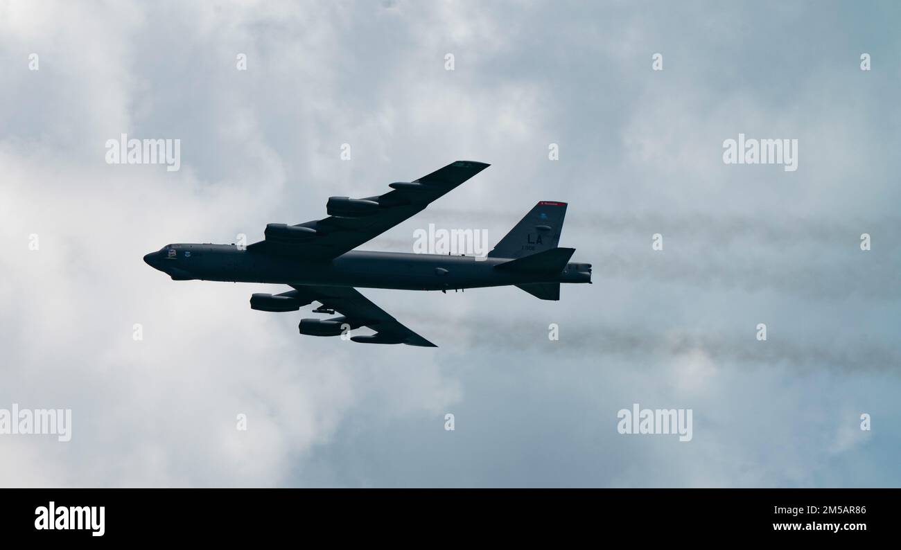 A U.S. Air Force B-52 Stratofortress assigned to the 96 Bomb Squadron ...