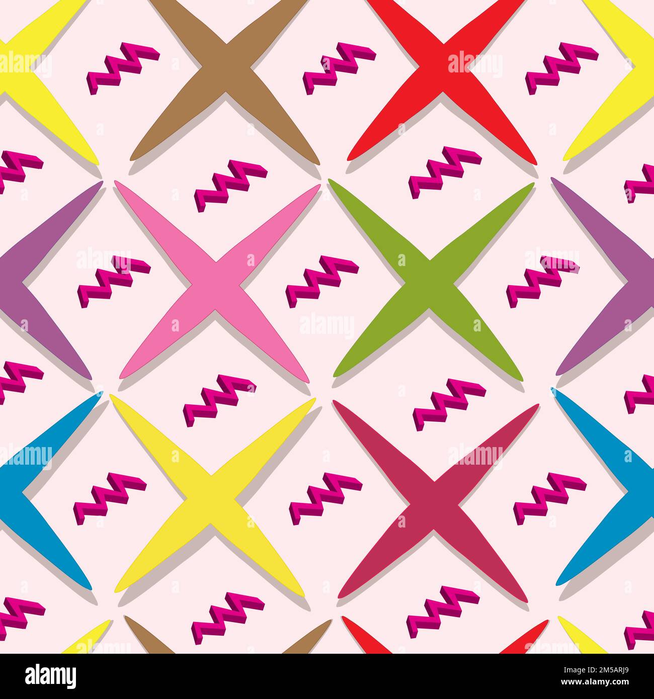 progressive abstract seamless pattern with 3d zig zag and x shapes ...