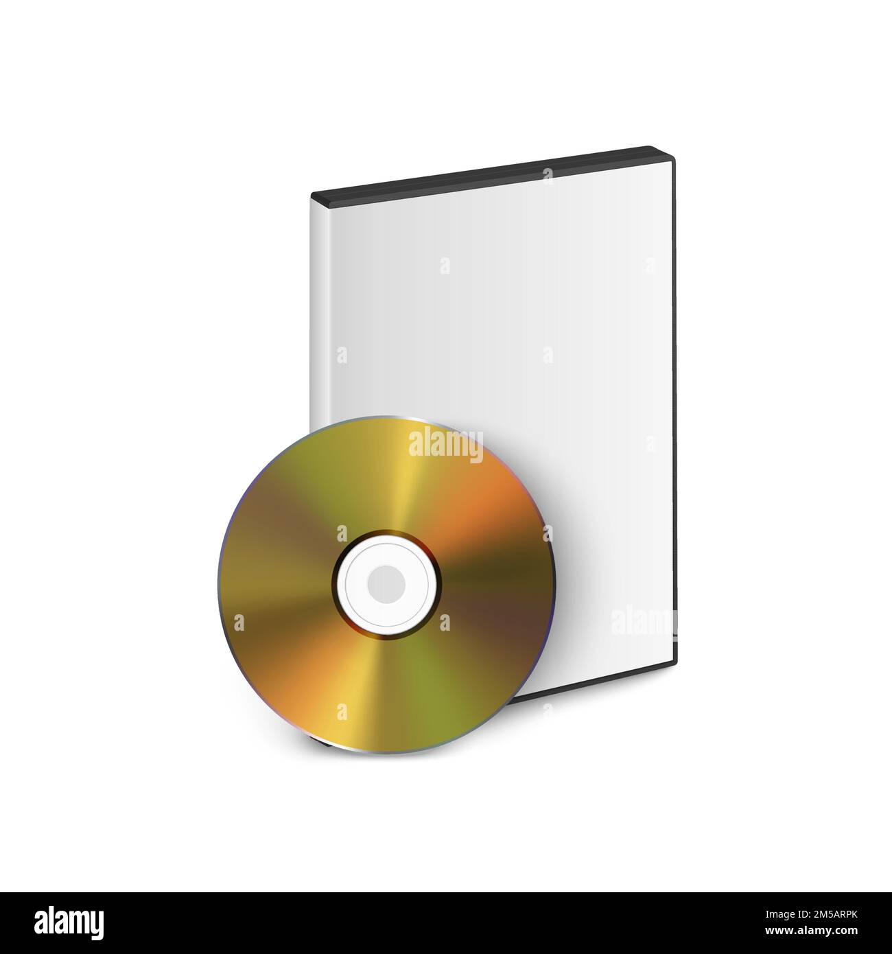 Vector 3d Realistic Golden CD, DVD with Plastic Cover, Envelope, Case ...