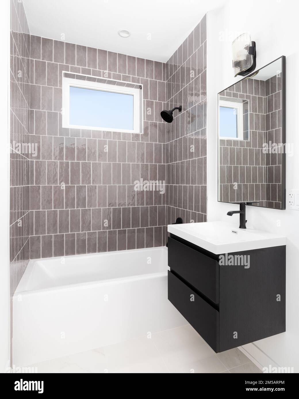 Vertical Subway Tile Bathroom There's Nowhere To Go But Up With