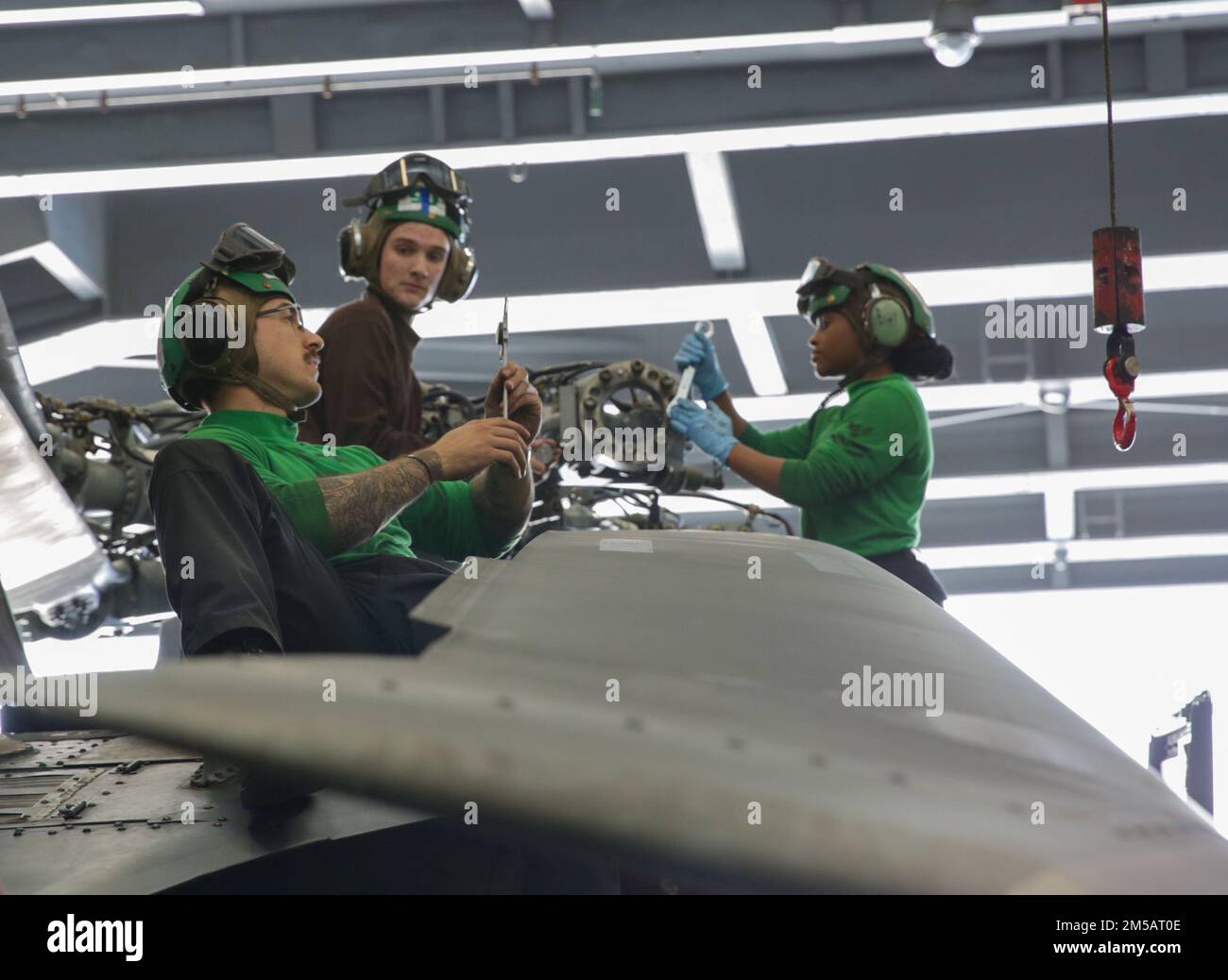 PHILIPPINE SEA (Feb. 17, 2022) Sailors assigned to the "Raptors" of ...