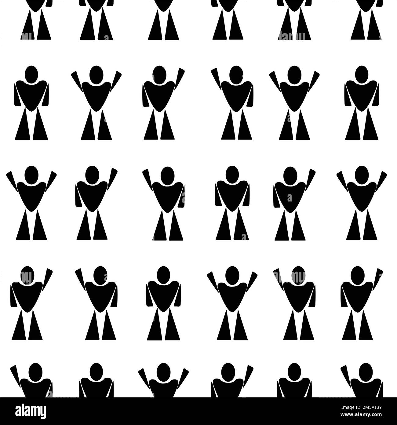 people icon seamless pattern; black silhouettes on white background ... people icon seamless pattern; black silhouettes on white background ...