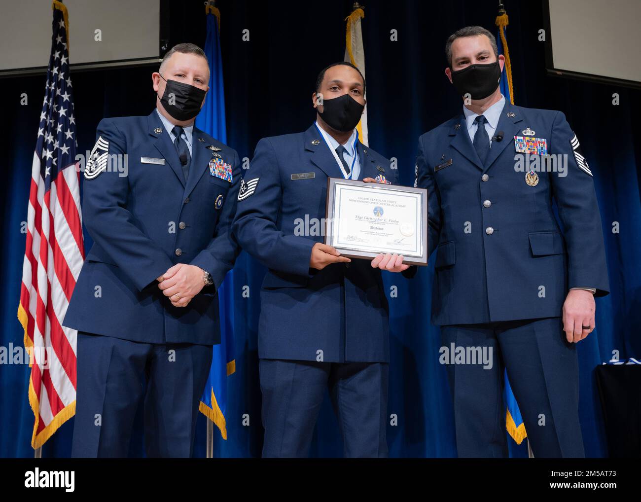 U.S. Air Force Tech. Sgt. Christopher Farley receives the Distinguished ...