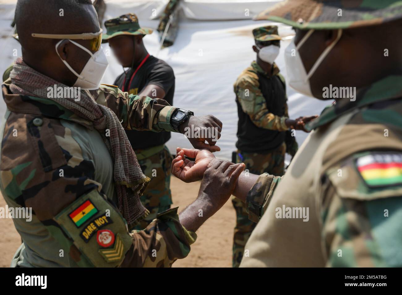 Ghana Special Forces Soldiers learn to check their pulse during medical ...