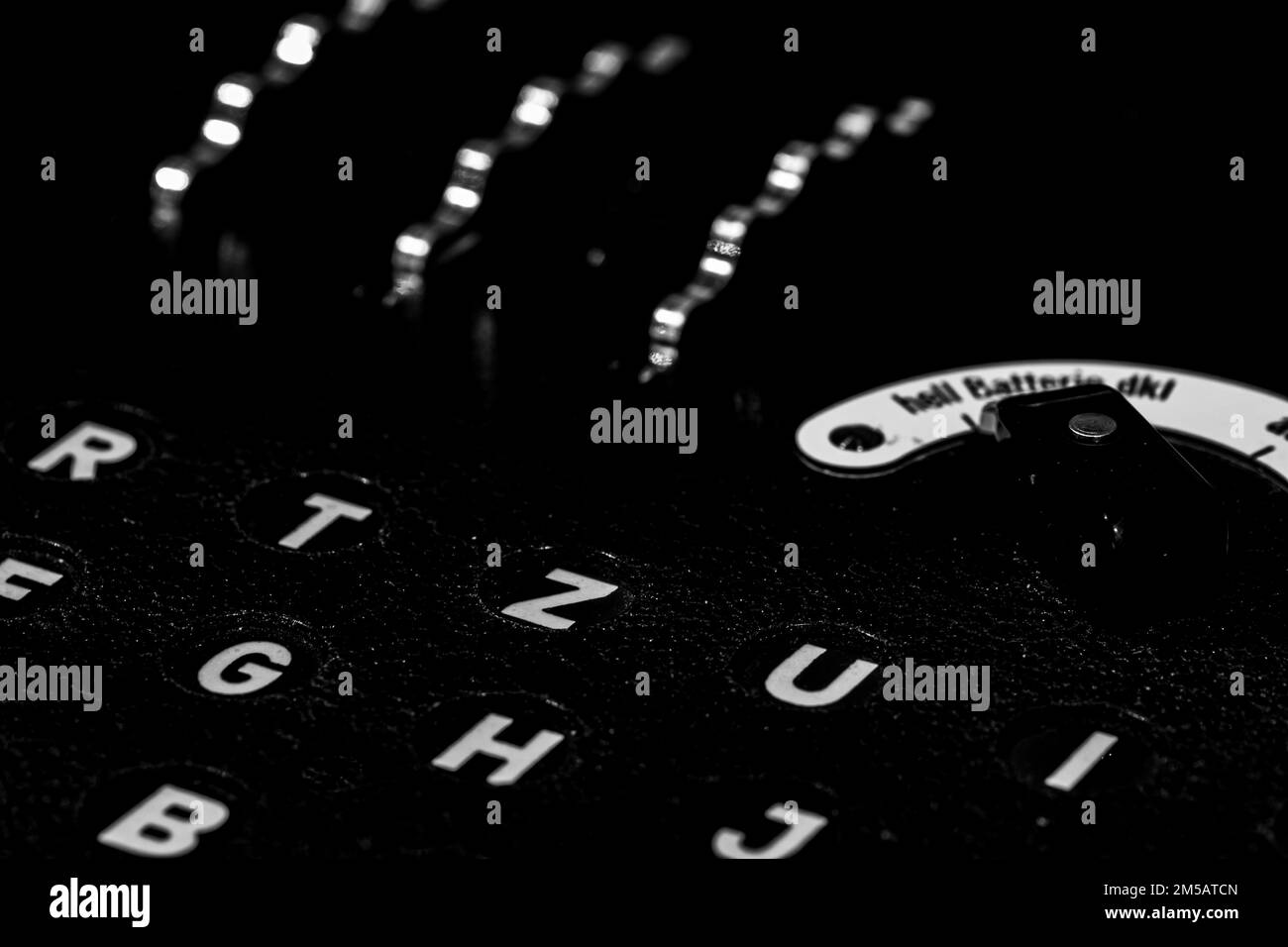 A closeup of the World War 2 German 'Enigma' machine used for ...