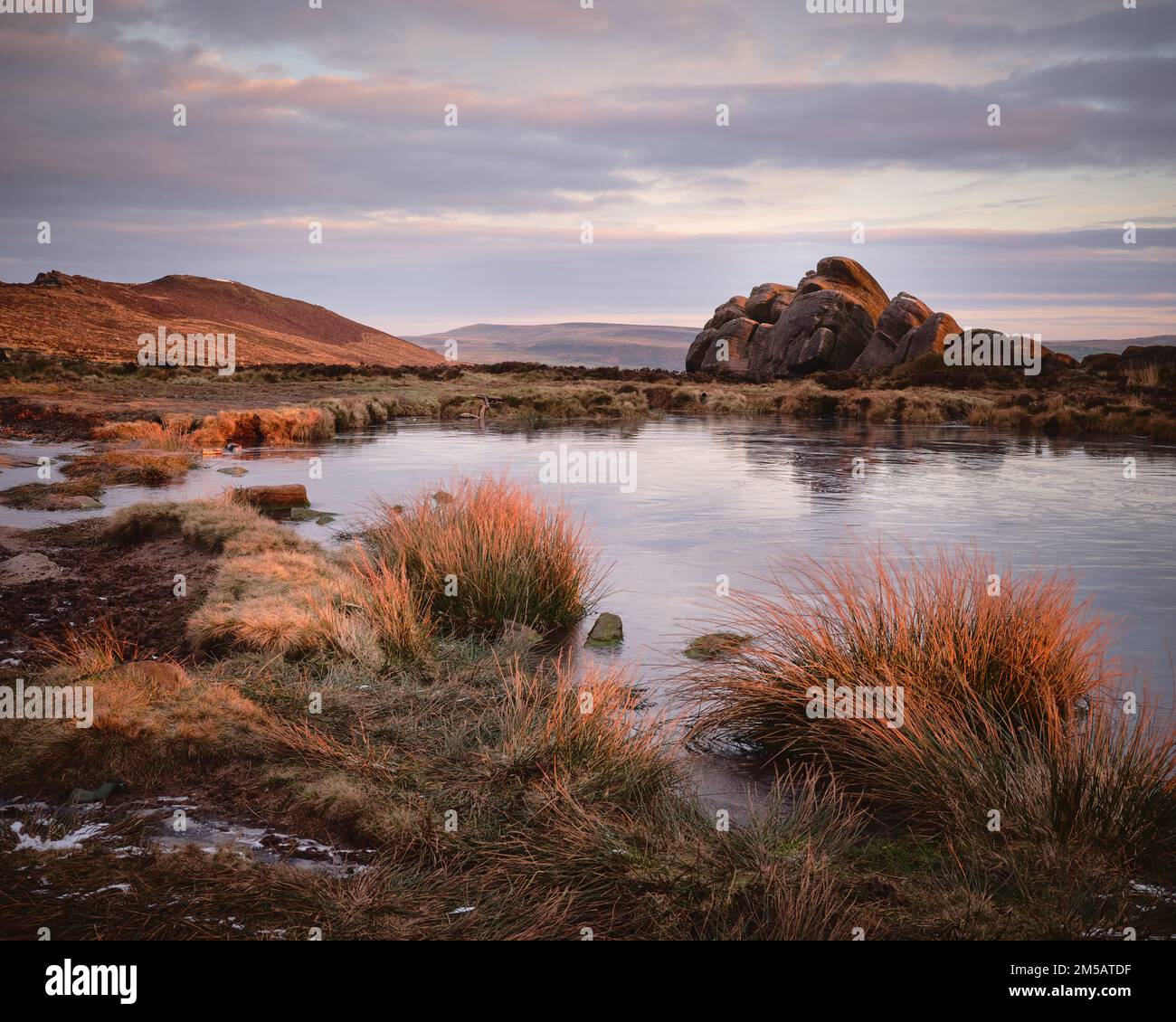 Doxey Pool at dawn, The Roaches, Peak District, UK Stock Photo - Alamy