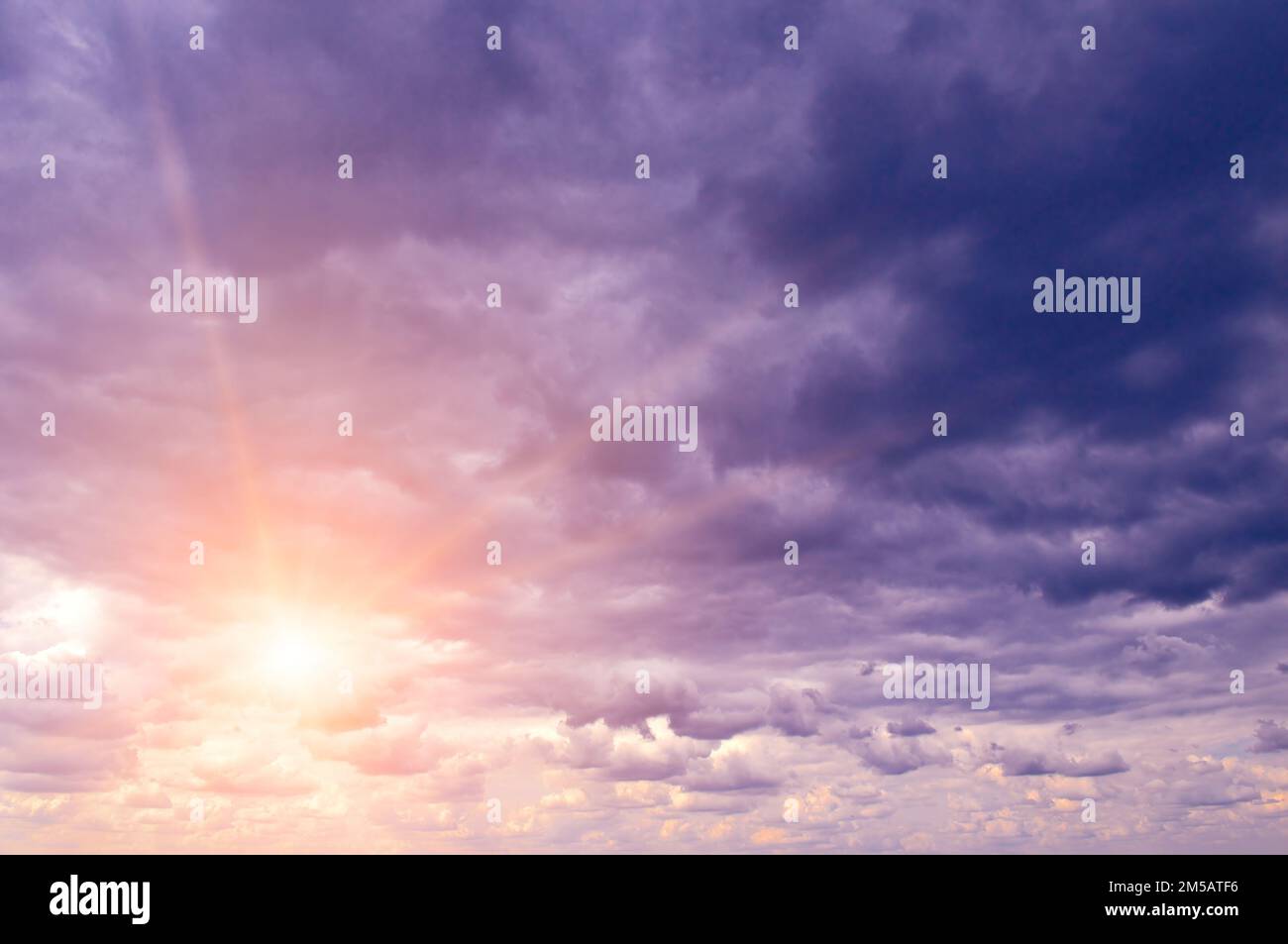 Bright majestic dawn against gray stormy sky Stock Photo - Alamy