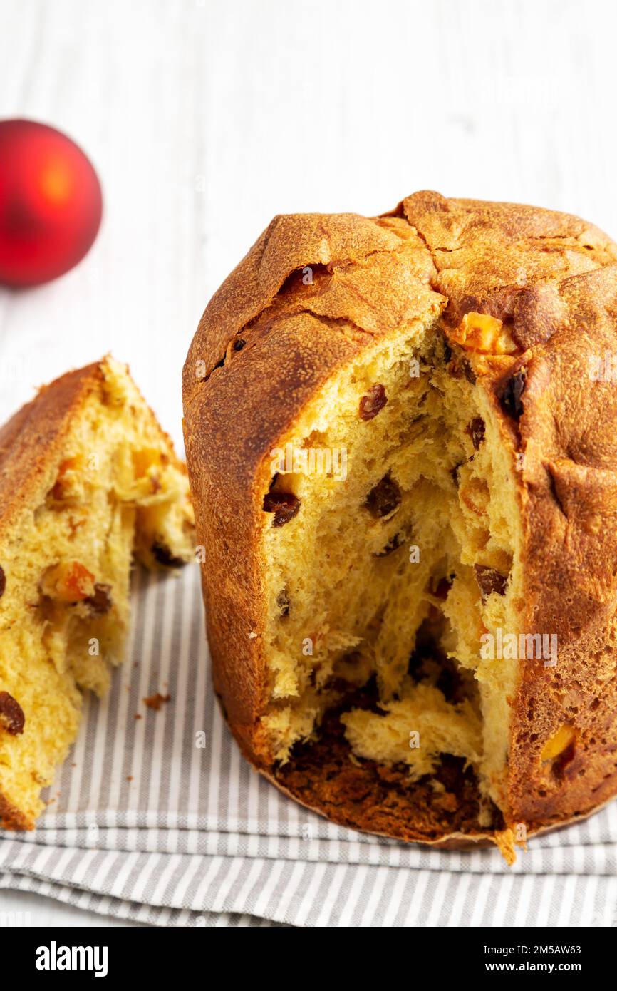Homemade Italian Panettone with Raisins and Large Pieces of Candied ...