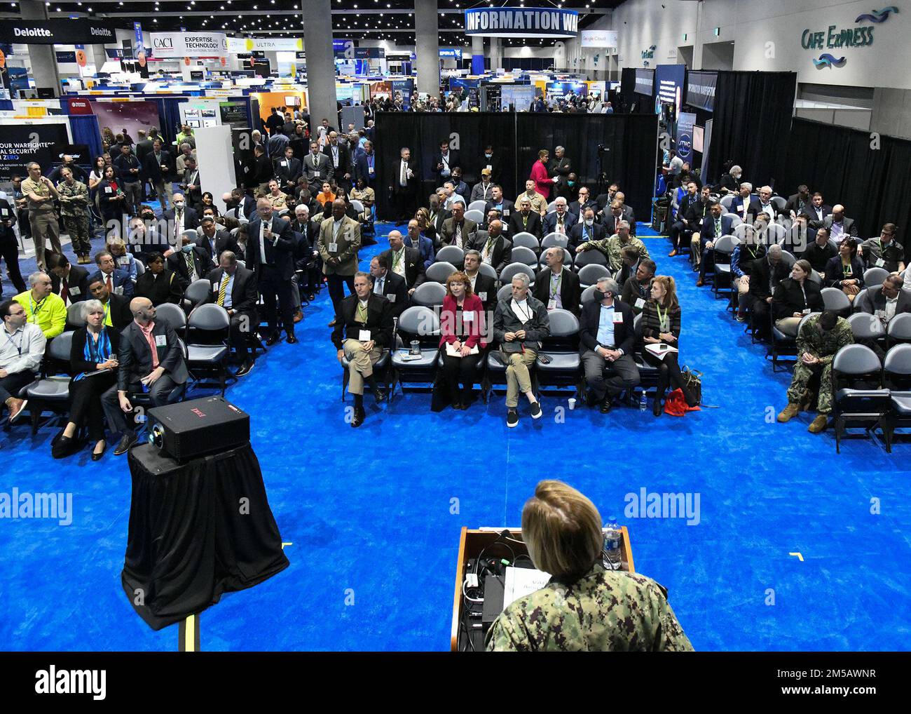 Vice Adm. Kelly Aeschbach, commander Naval Information Forces opens the ...