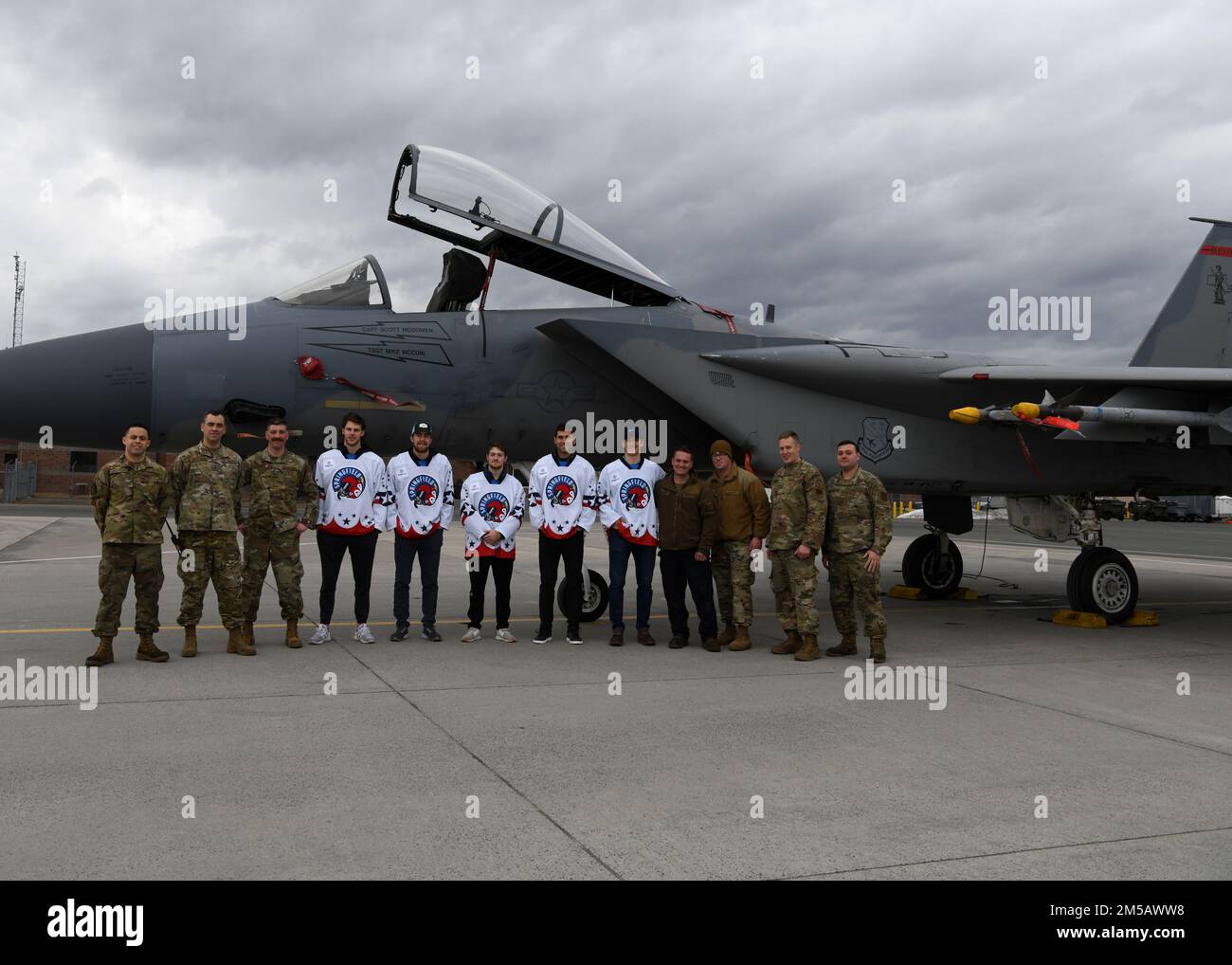 Team members from the American Hockey League Springfield Thunderbirds ...