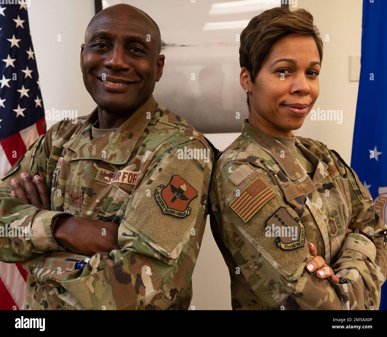 U.S. Air Force Col. Derek Larbie, 17th Medical Group commander, and ...