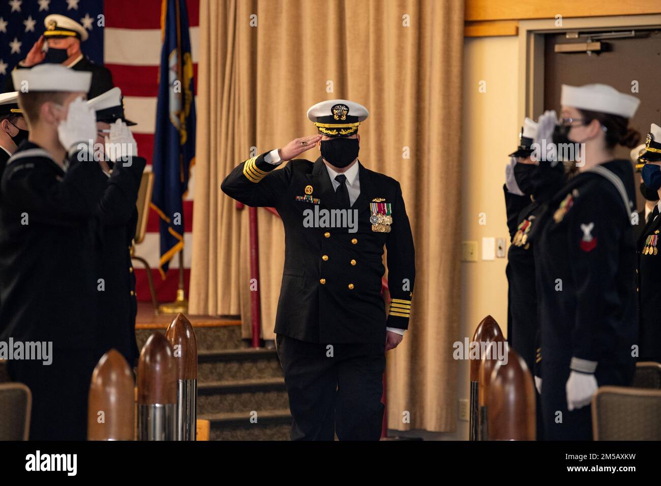Capt. Micah D. Maxwell, oncoming commanding officer of the blue crew of ...