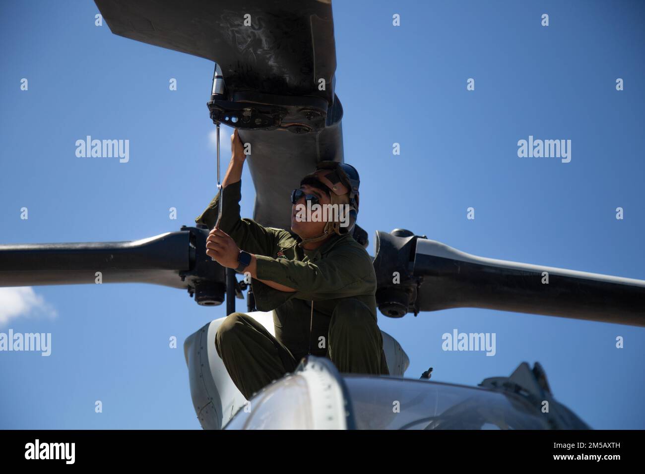 U.S. Marine Cpl. Roberto Torres-Espitia, an aircraft mechanic with ...