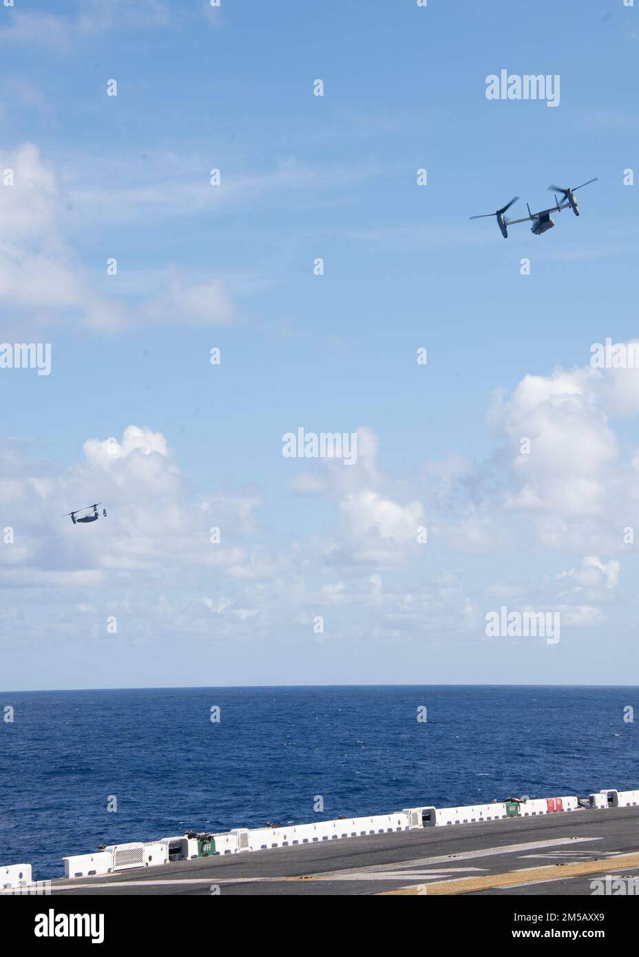 PACIFIC OCEAN (Feb. 17, 2022) MV-22B Ospreys attached to Marine Medium ...