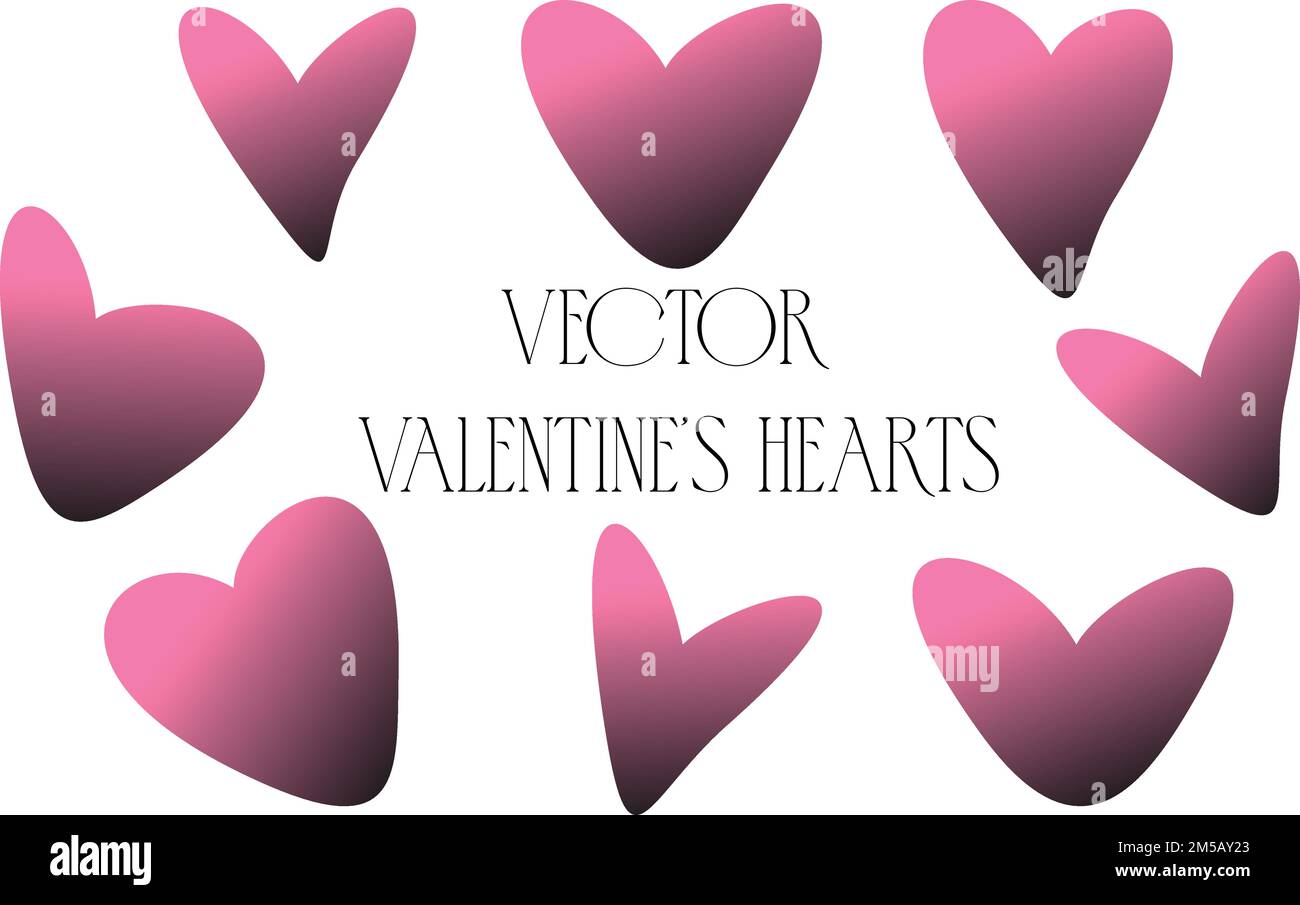 Vector gradient hearts set. Design element for Valentines Day, wedding ...