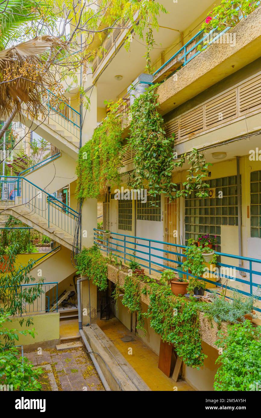 Haifa, Israel - December 23, 2022: View of the Glass building, a unique ...