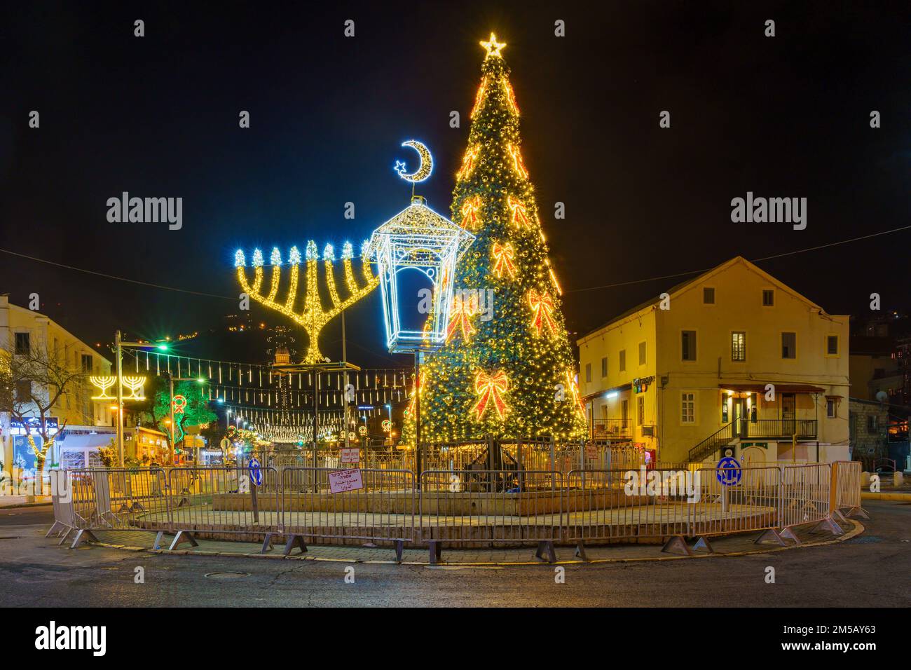Haifa, Israel - December 23, 2022: The Holiday of Holidays scene in the ...