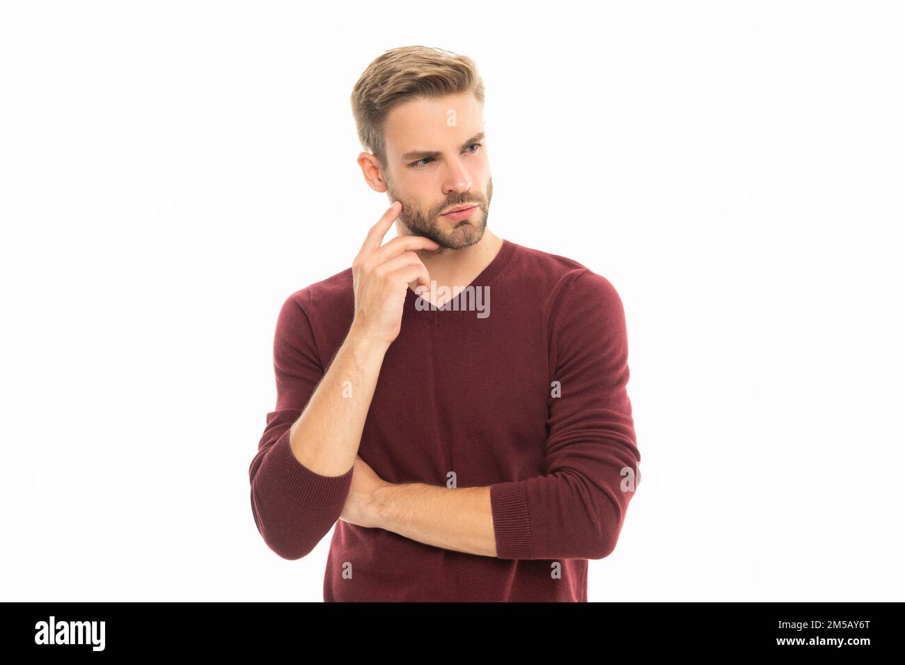 photo of trendy man with stubble hair. man with stubble isolated on ...