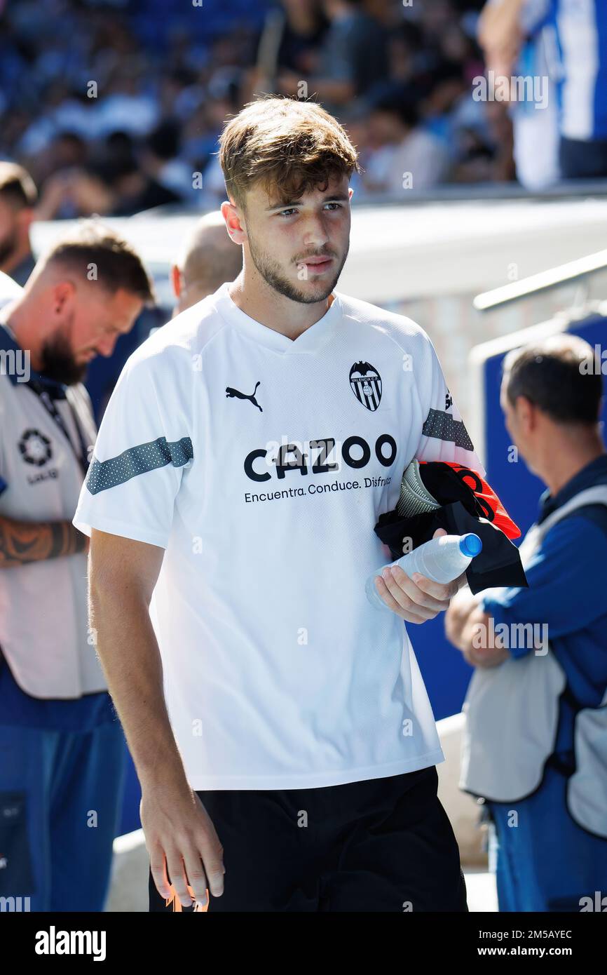 BARCELONA - OCT 2: Nico Gonzalez sits on the bench at the La Liga match ...