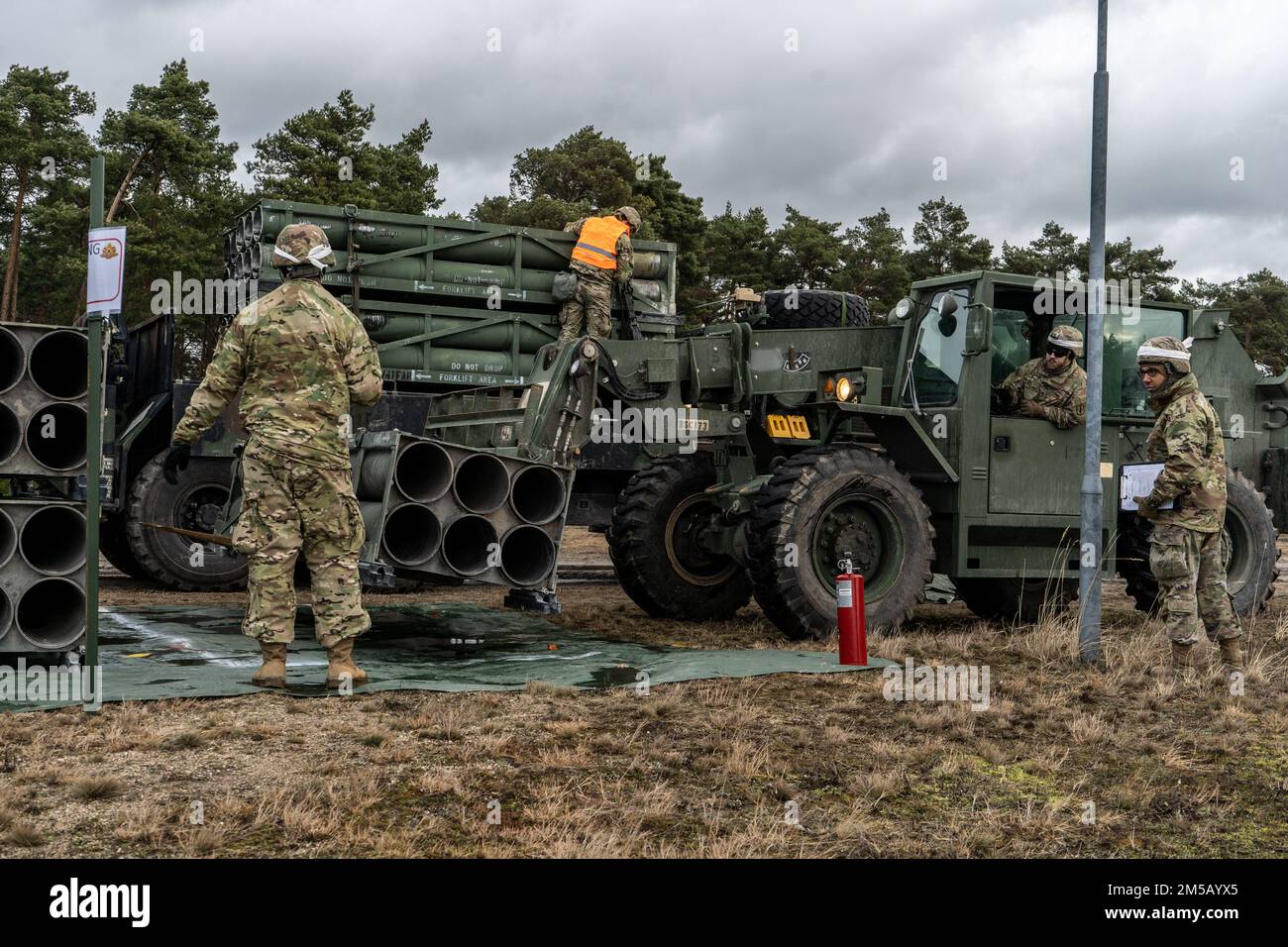 U.S. Army Soldiers with the 41st Field Artillery Brigade, transport and ...