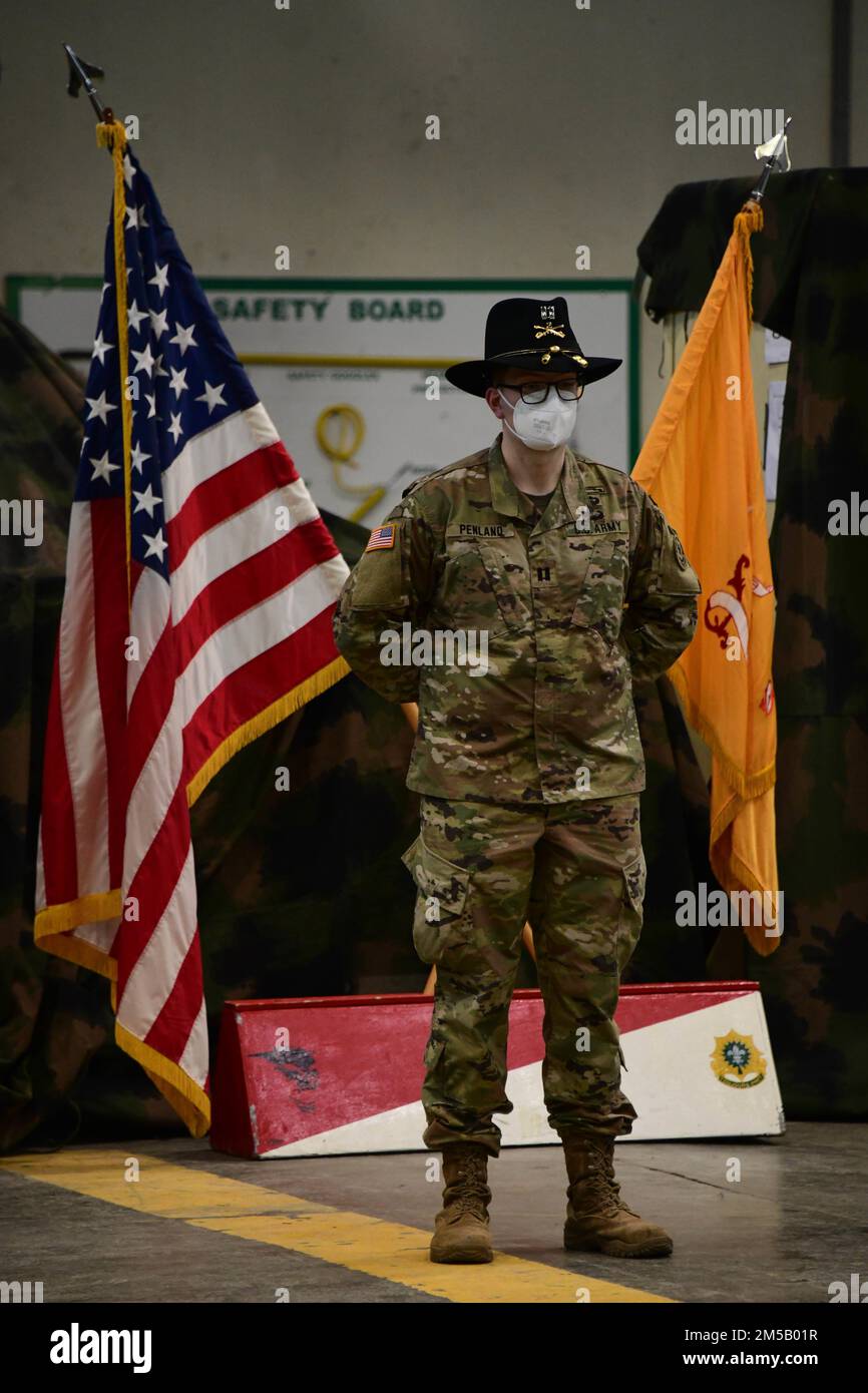 Cpt. Thomas Penland, incoming commander of Fox Troop, 2nd Squadron, 2nd ...