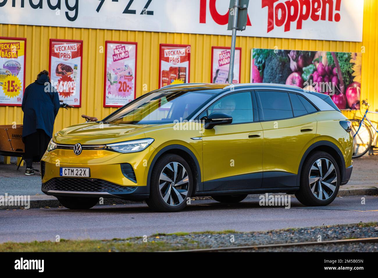 Gothenburg, Sweden - October 03 2022: Yellow Volkswagen ID4 Pro ...
