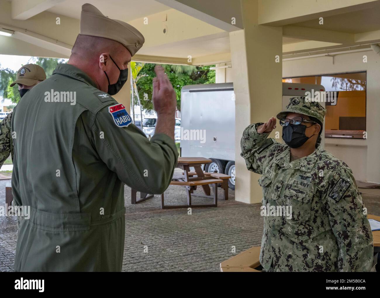WHITE BEACH, Japan (Feb. 17, 2022) Yeoman 2nd Class Katrina White, a ...