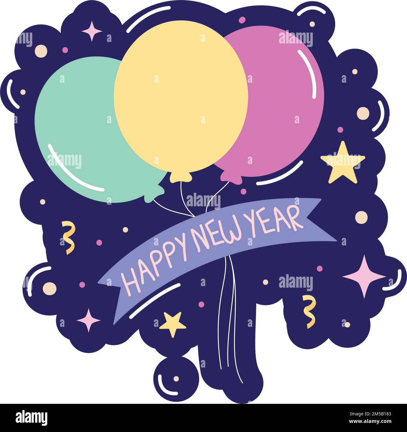 happy new year balloons Stock Vector Image & Art - Alamy