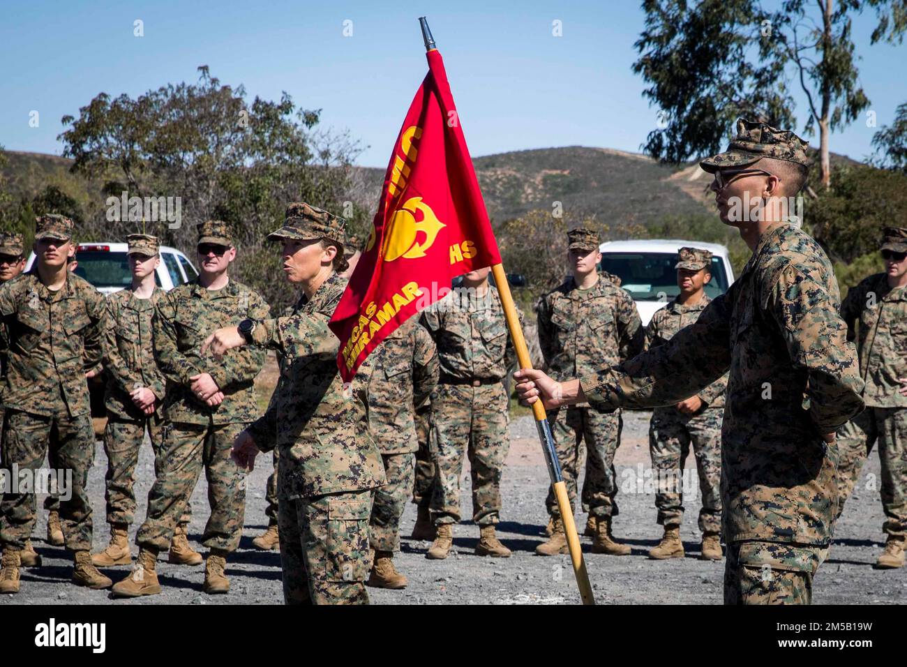 U.S. Marine Corps Lt. Col. Christine M. Houser, the commanding officer ...