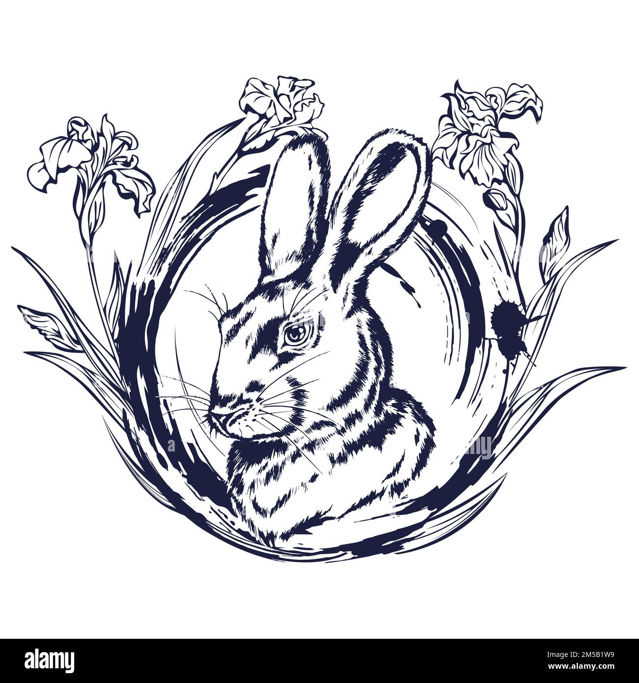 Hand drawn portrait of a rabbit Stock Vector Image & Art - Alamy