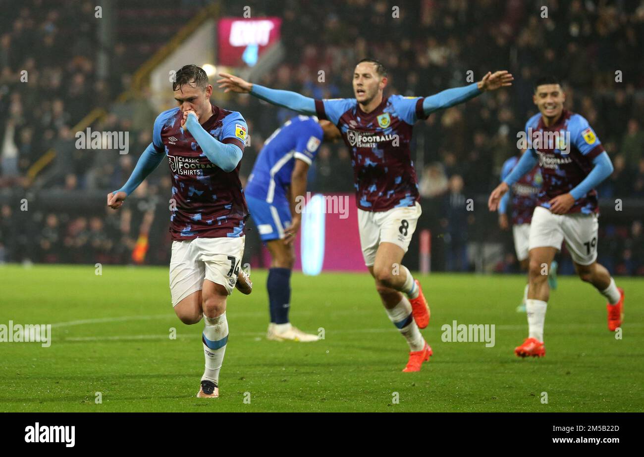 Burnley's Connor Roberts (left) celebrates scoring their side's second ...