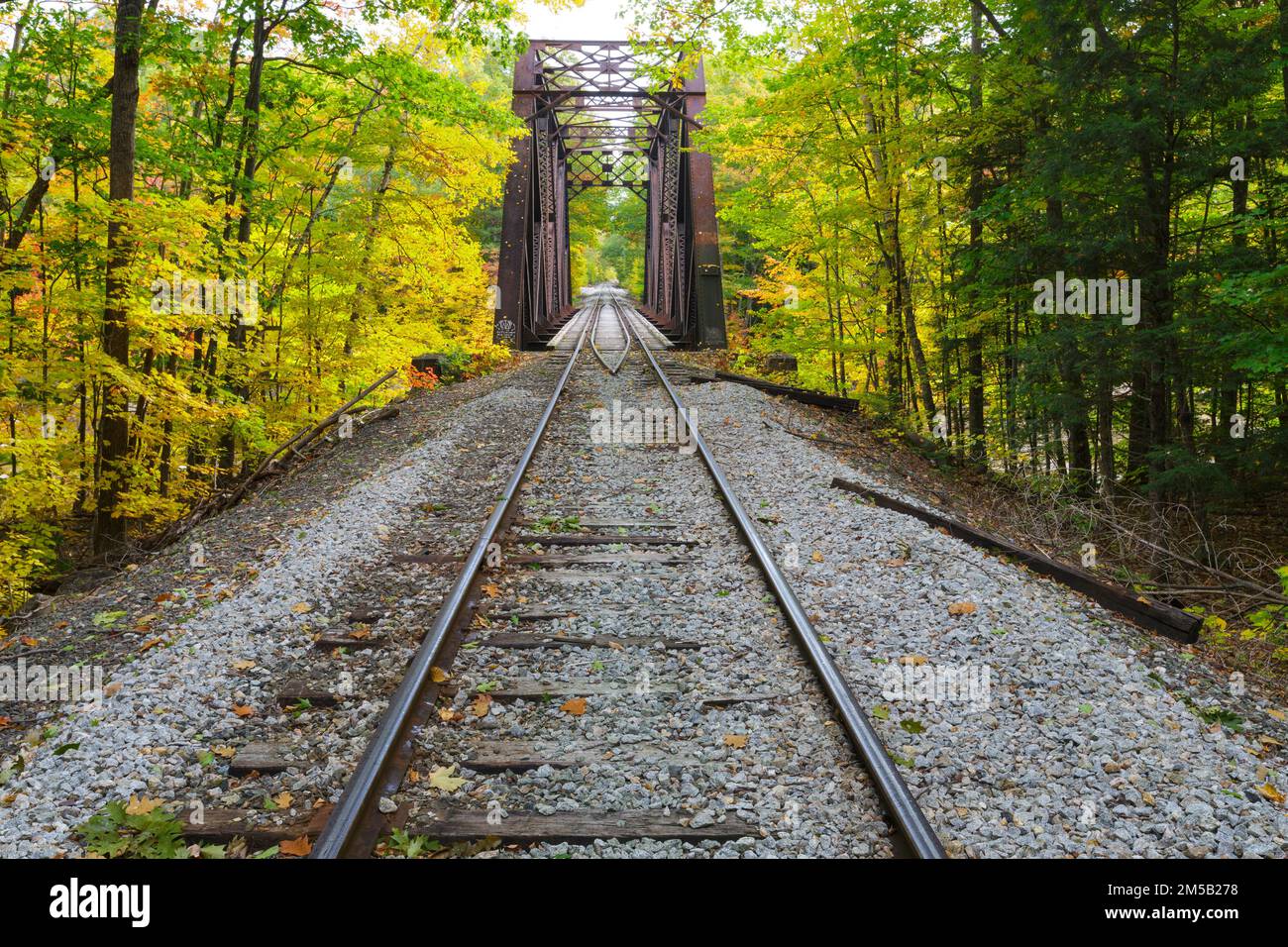 Railroad trestle along the old Maine Central Railroad in Hart's ...