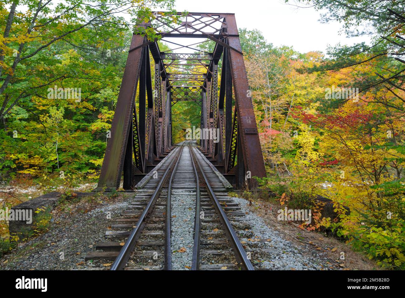 Railroad trestle along the old Maine Central Railroad in Hart's ...