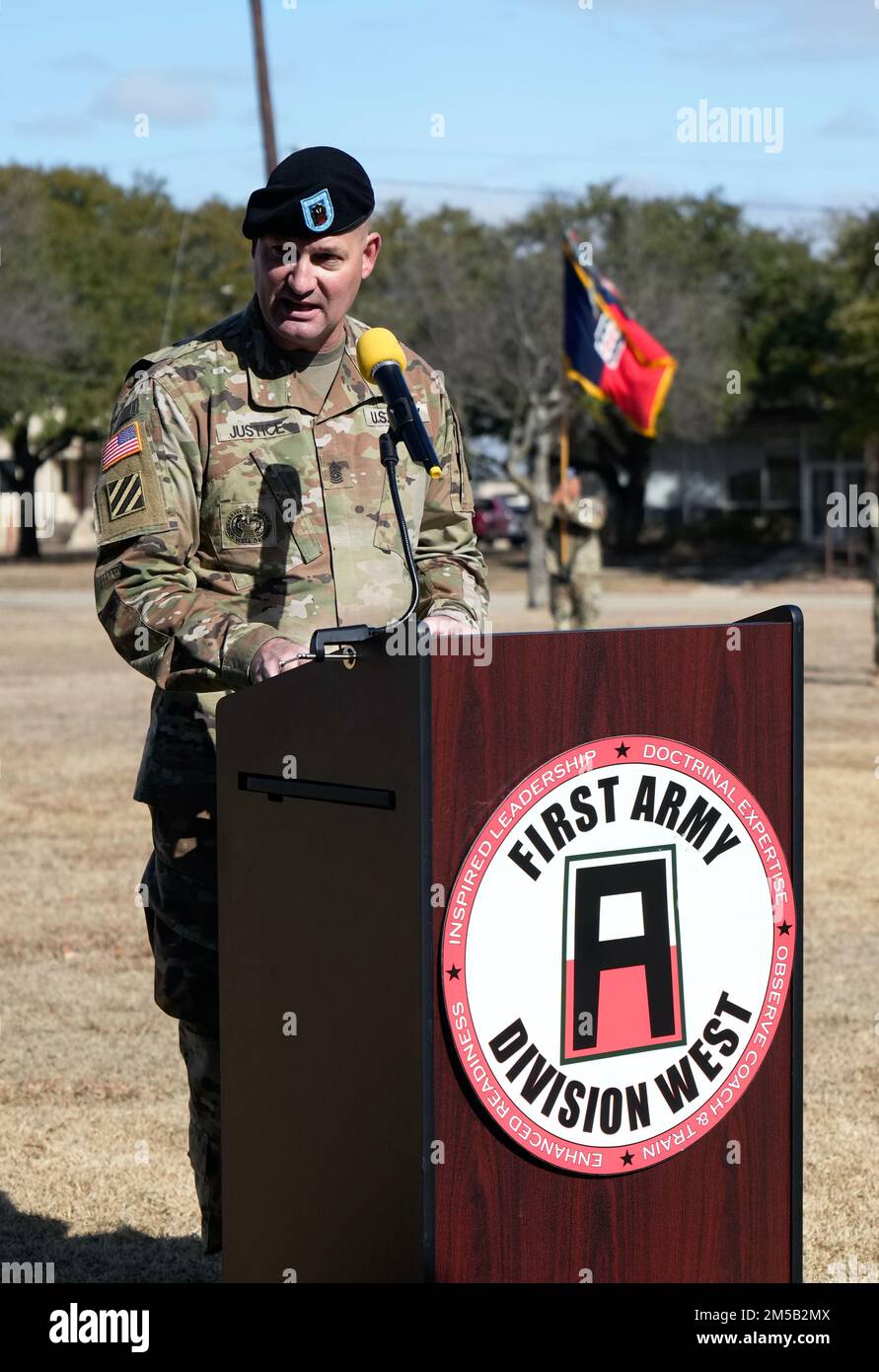 U.S. Army Command Sgt. Maj. William A. Justice, command sergeant major ...