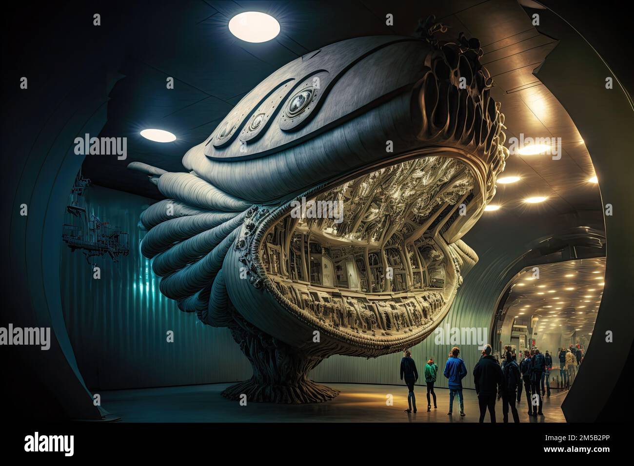 At this museum, visitors can view a full-sized copy of an alien vessel ...