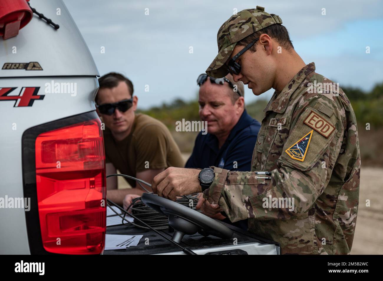 45th Civil Engineer Squadron Explosive Ordnance Disposal team Airmen ...