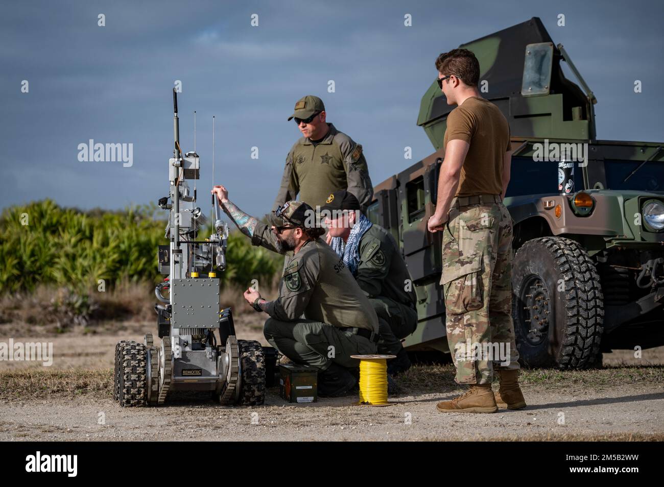 45th Civil Engineer Squadron Explosive Ordnance Disposal team Airmen ...