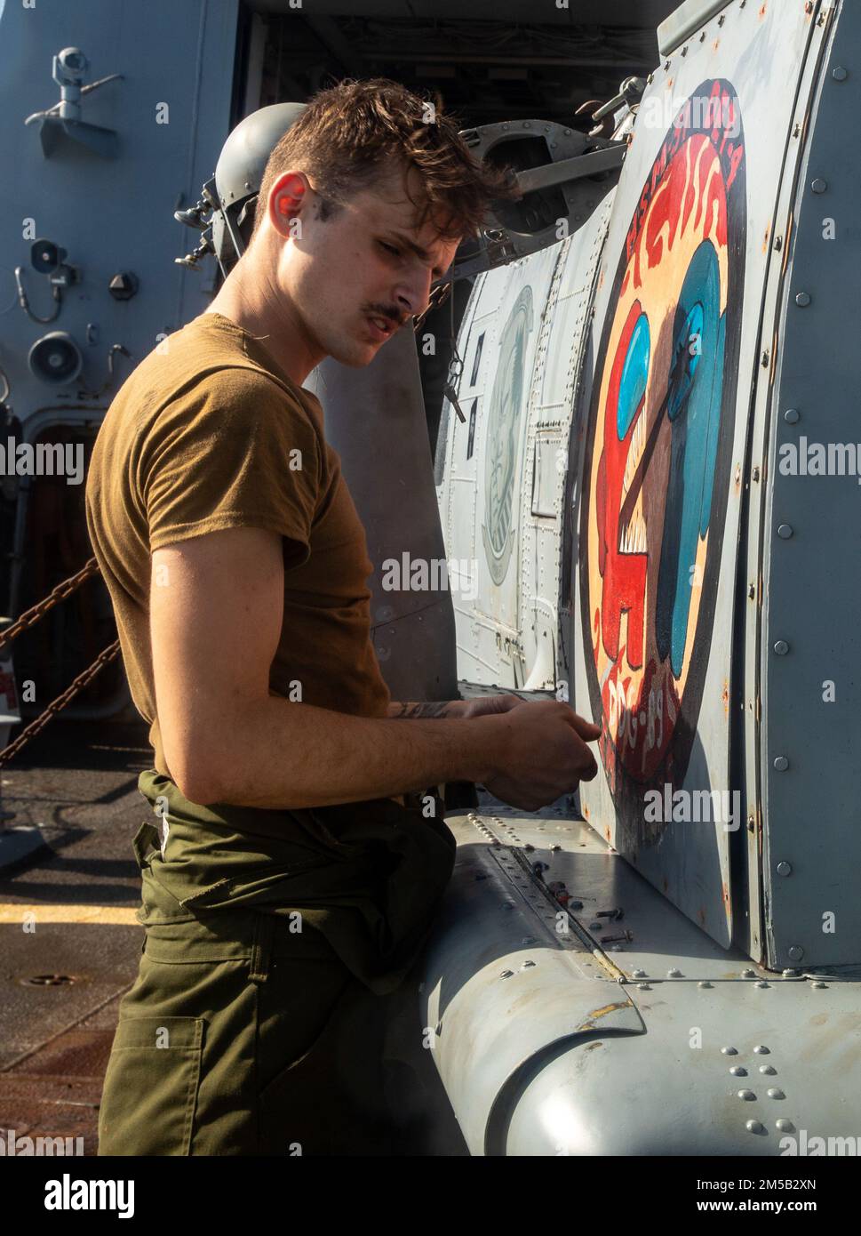 SOUTH CHINA SEA (Feb. 17, 2022) Aviation Structural Mechanic Airman Kyle Evers, from ...