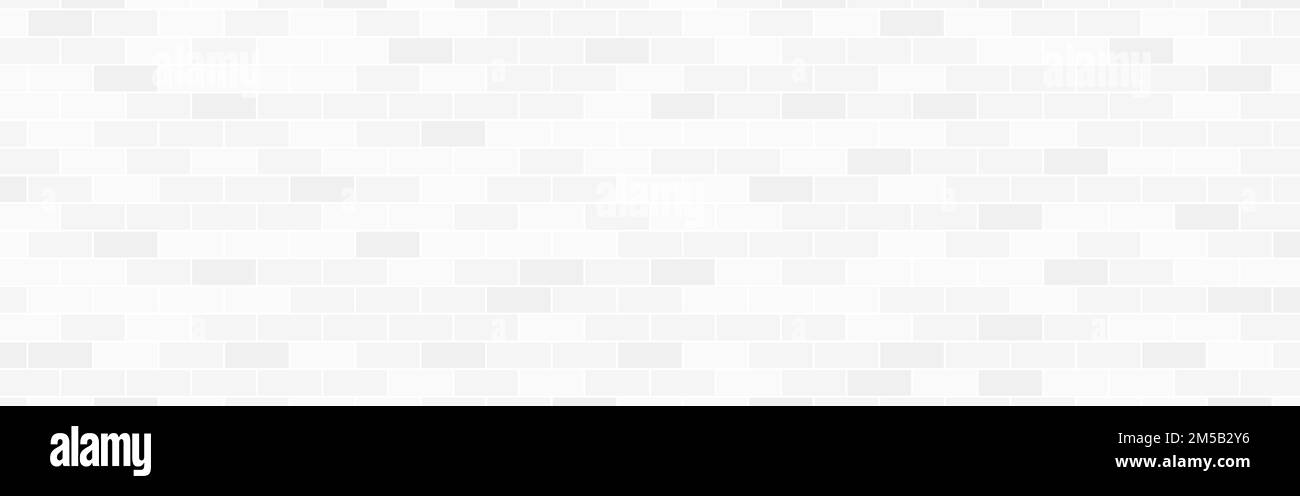 Brick wall. White rectangle tiles. Wide wall with grey bricks. Interior ...