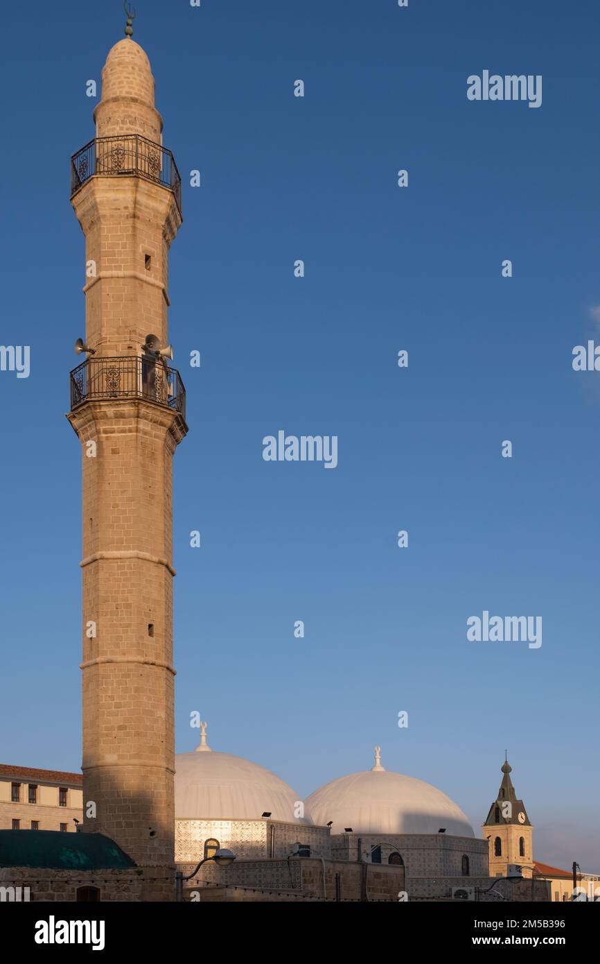 Minaret of Mahmoudiya mosque in old Jaffa Israel Stock Photo - Alamy
