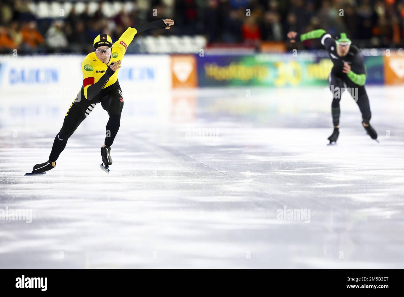 HERENVEEN - Merijn Scheperkamp, Hein Otterspeer (lr) in action on the ...
