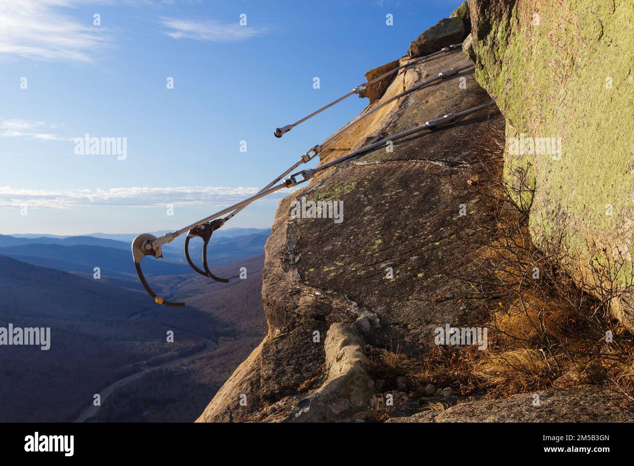 Remnants of the Old Man of the Mountain profile on the side of Cannon ...