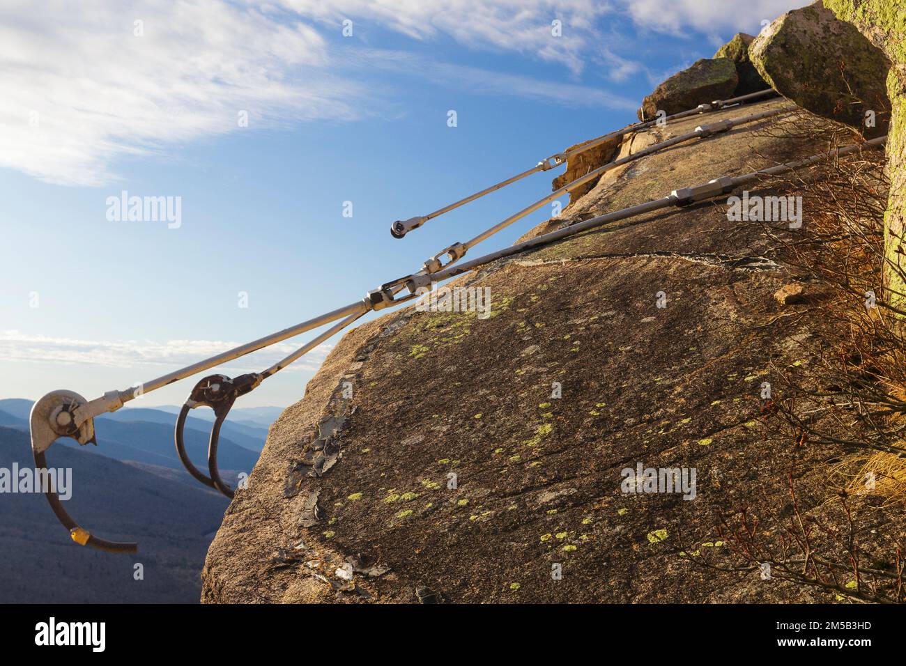 Remnants of the Old Man of the Mountain profile on the side of Cannon ...
