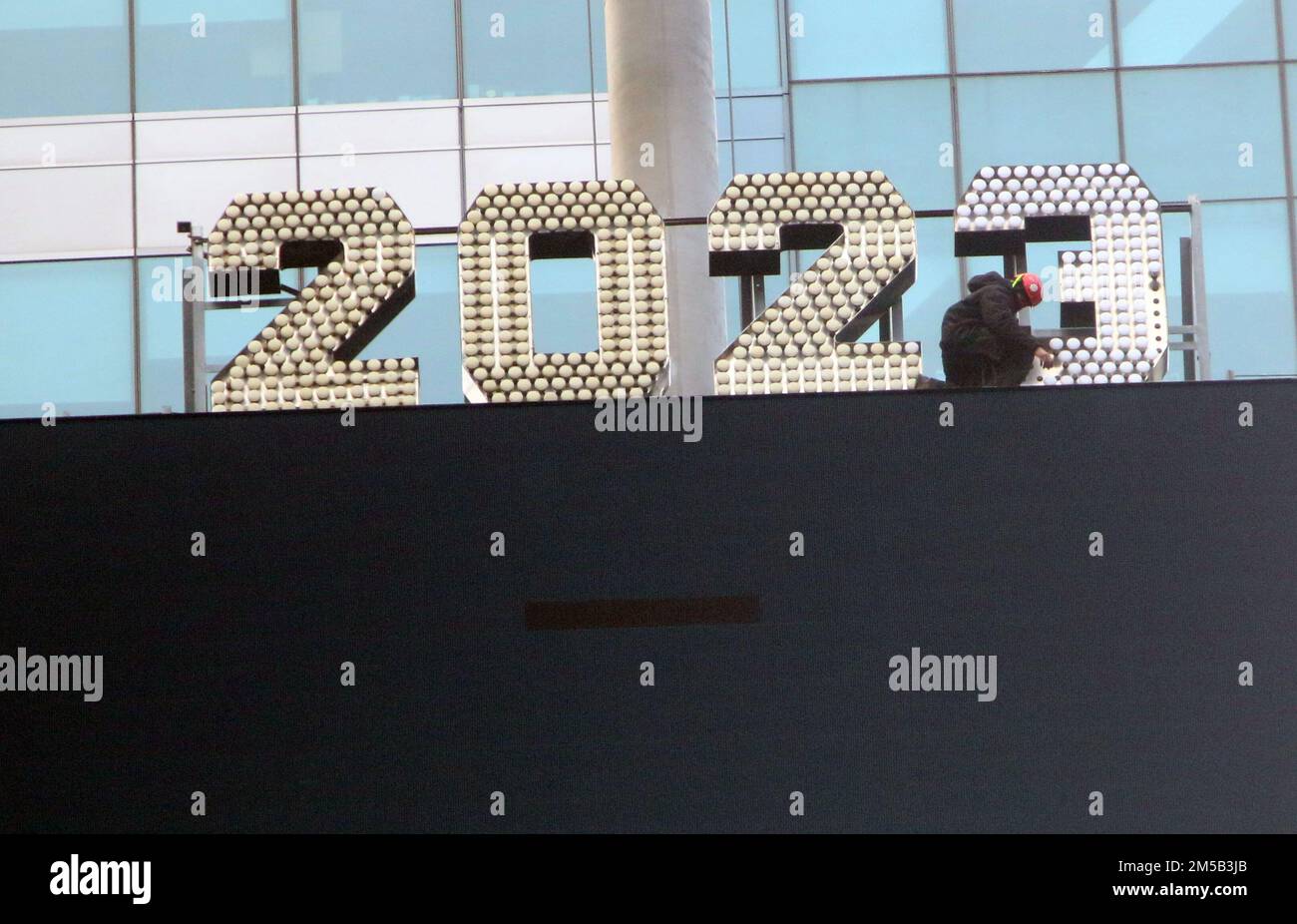 Numbers Placed On One Time Square For New Years Eve Celebration ...