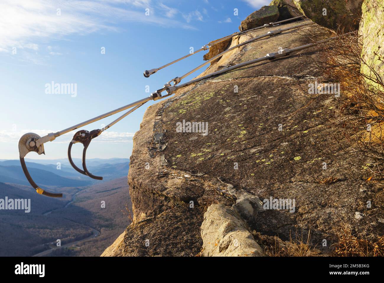 Remnants of the Old Man of the Mountain profile on the side of Cannon ...