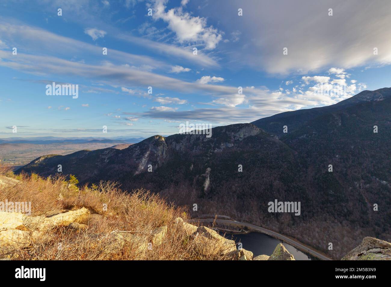 View of Eagle Cliff from the top of the Old Man of the Mountain profile ...