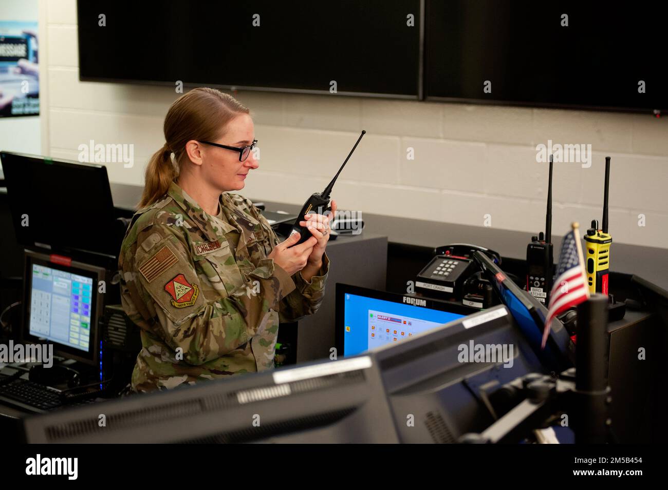 U.S. Air Force Tech. Sgt. Jilayne Michelsen, a command post controller ...