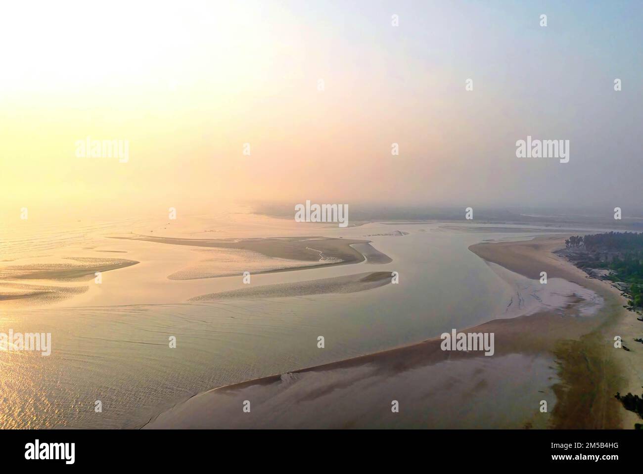 (EDITOR'S NOTE : Image taken with drone) Areal view of Mandarmani sea ...